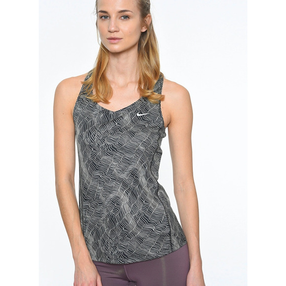 Nike | Tops | Nike Drifit Black White Abstract Miler Print Racerback ...